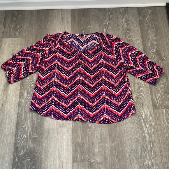 new directions | Tops | New Directions Colorful Vneck 0 Rayon Blouse ...
